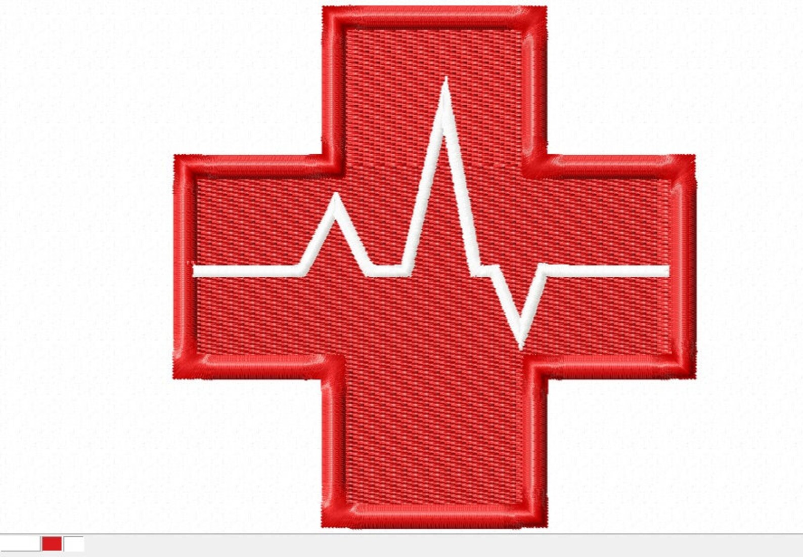 Medical Cross and Pulse Red Cross Embroidery Medical Pattern | Etsy