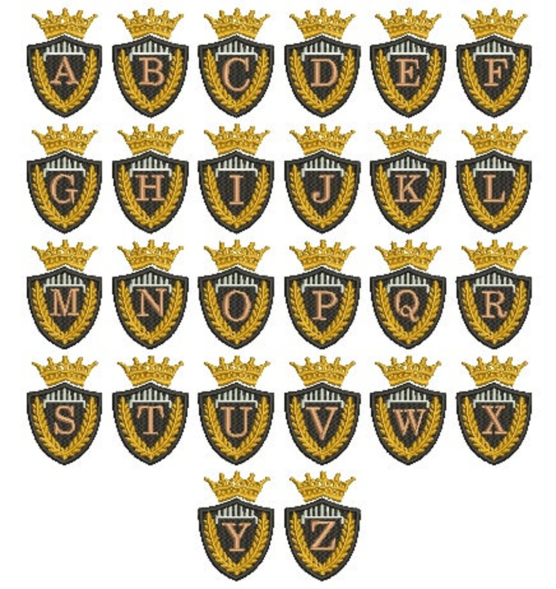 Heraldic Shield Font Laurel Wreath Font Alphabet/ Monogram - Etsy Ireland