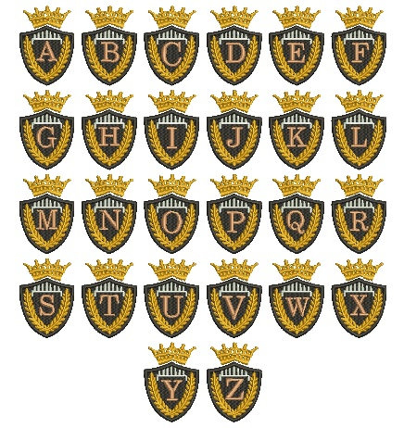 Heraldic Shield Font Laurel Wreath Font Alphabet/ Monogram - Etsy