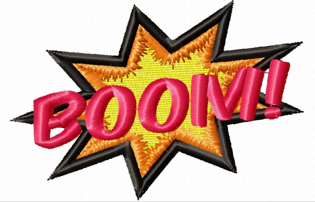 BOOM! Machine Embroidery Design, - Digital INSTANT DOWNLOAD - Etsy