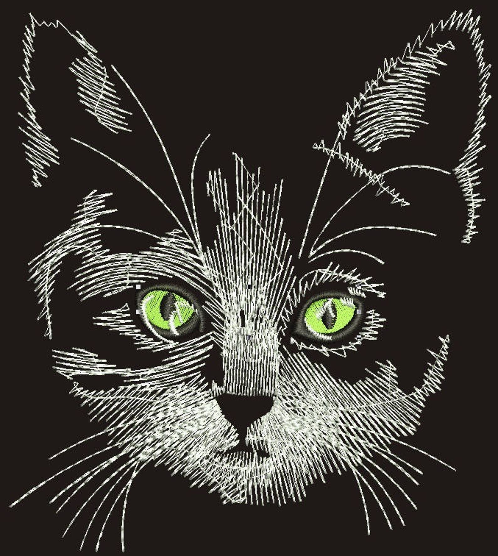 Cool Cat Design Machine Embroidery Design - Etsy