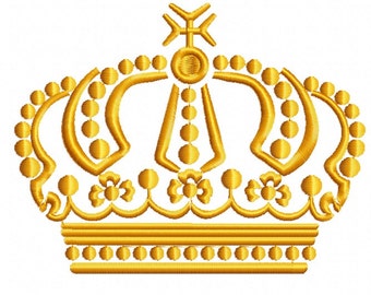 Big Crown and Pattern Machine Embroidery Design Instantly | Etsy