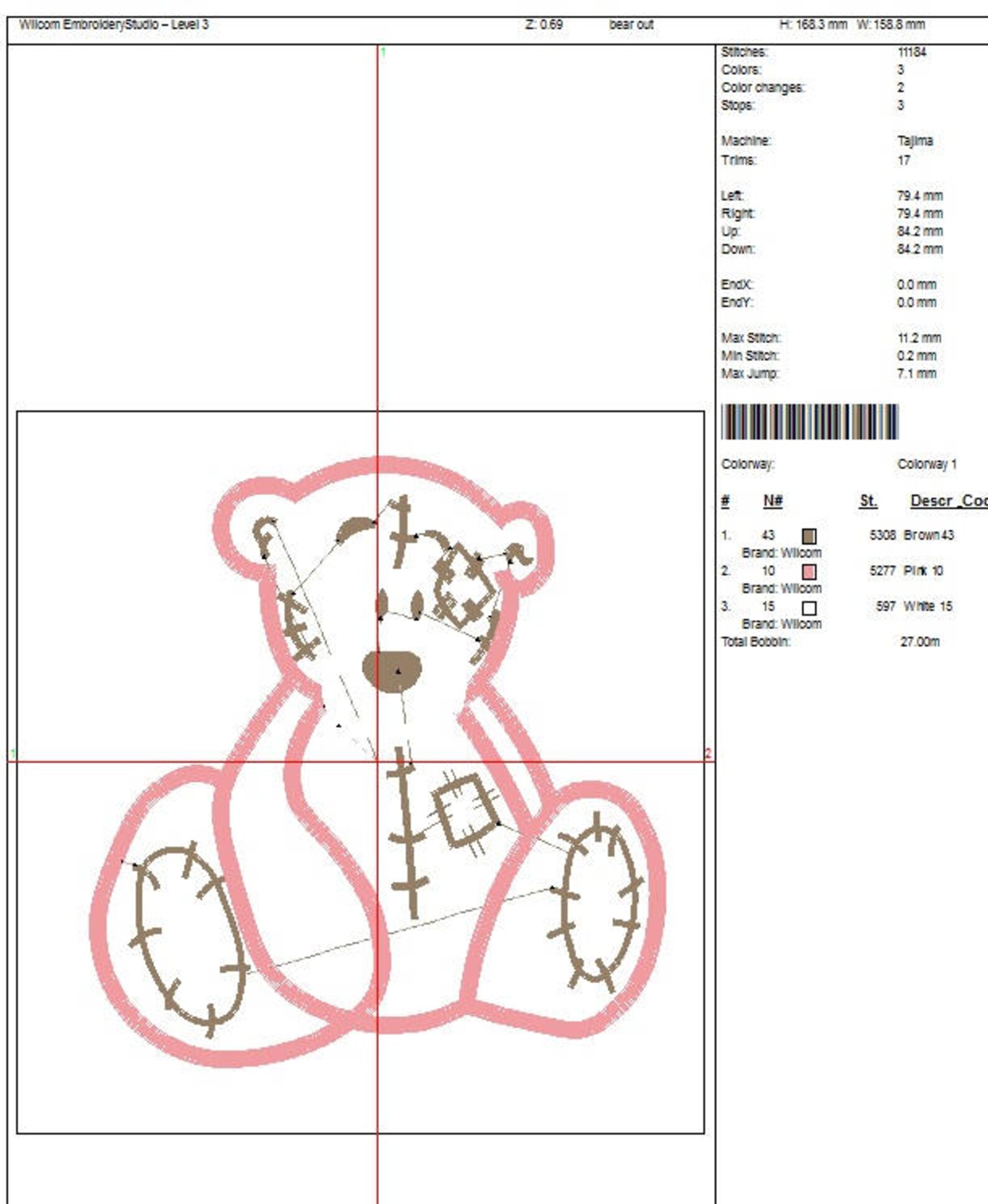 Bear Contour Machine Embroidery Design | Etsy