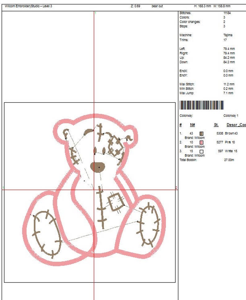 Bear contour Machine Embroidery Design | Etsy