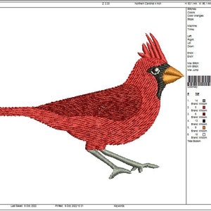 Northern Cardinal Machine Embroidery Design, Instantly Download - Etsy