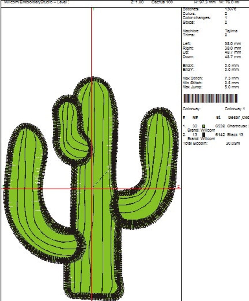 Cactus Machine Embroidery Design Instantly Download - Etsy