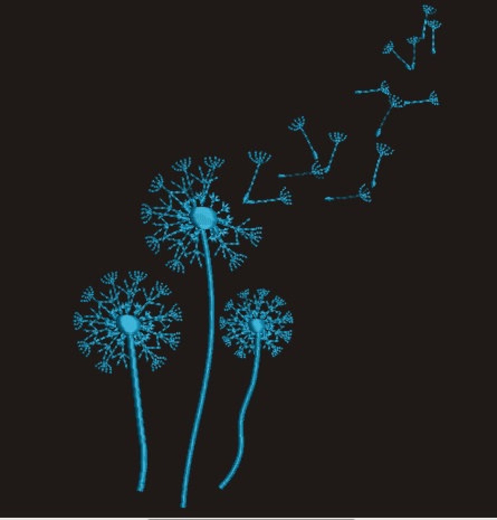 Three Dandelions Machine Embroidery Design - Etsy