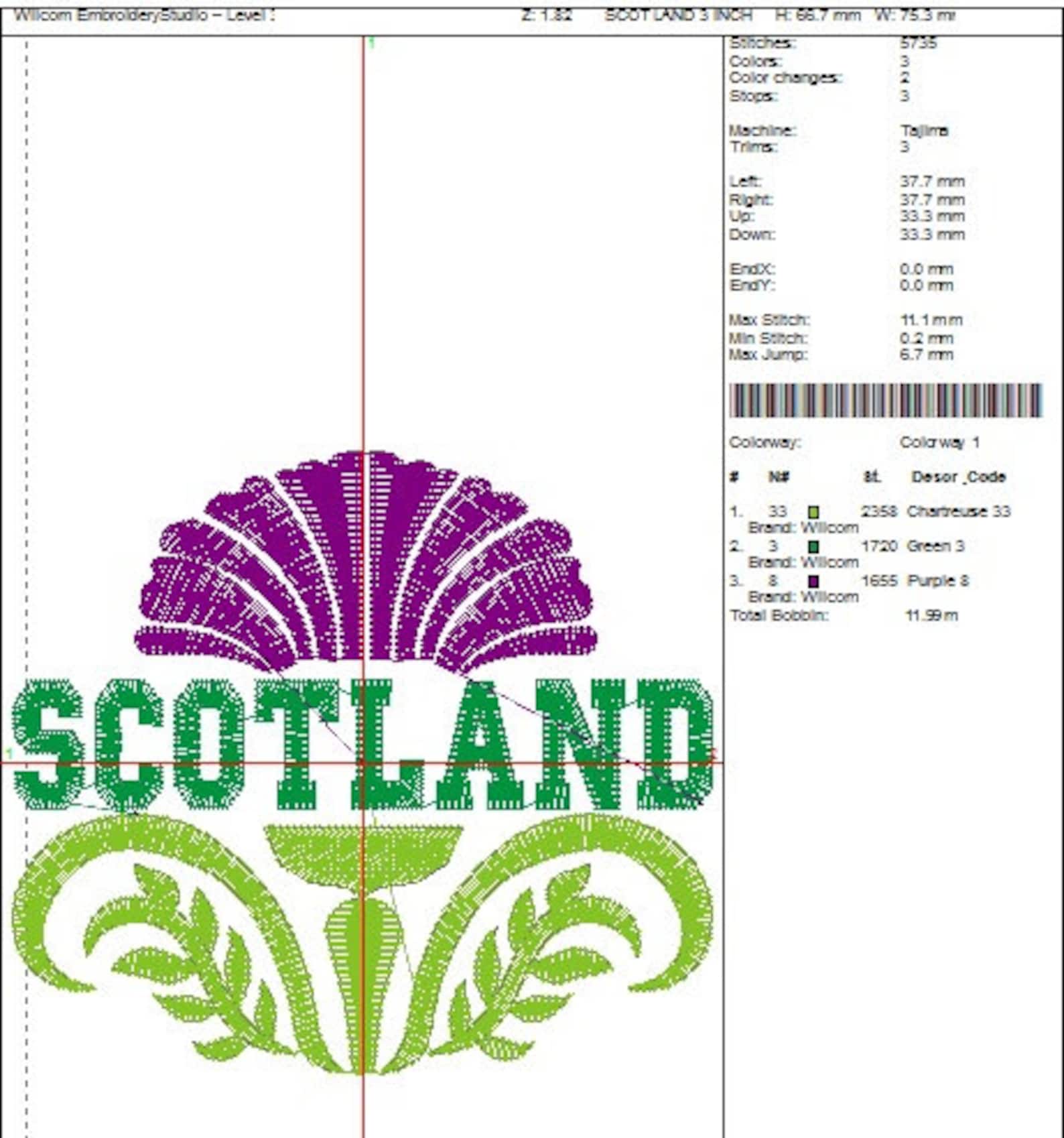 SCOTLAND Scottish thistle machine embroidery design/ letters | Etsy