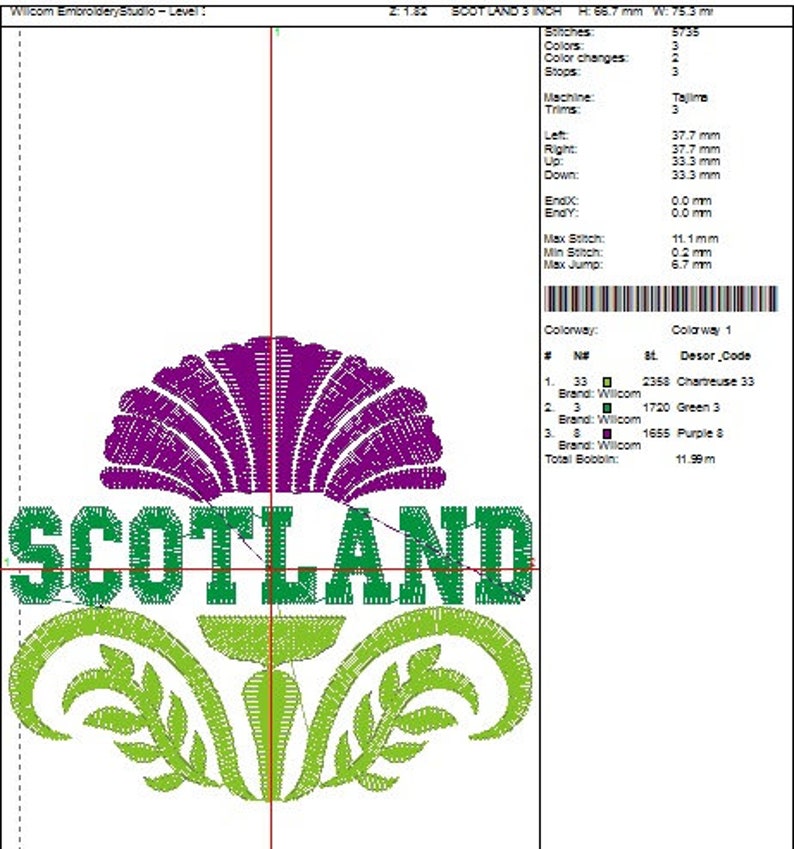 SCOTLAND Scottish Thistle Machine Embroidery Design/ Letters - Etsy