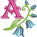 Blue Bell Flowers Font / Monogram Alphabet Machine Embroidery Design ...
