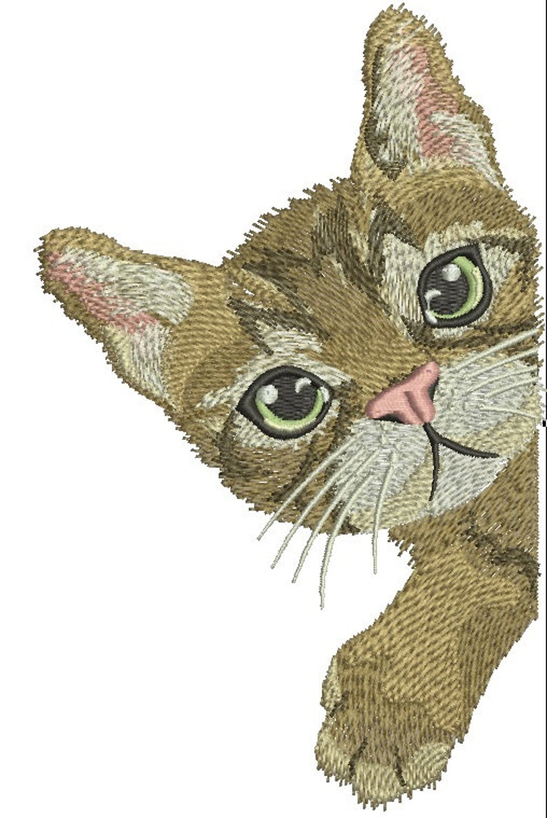 Peeping Cat Design Machine Embroidery Design | Etsy