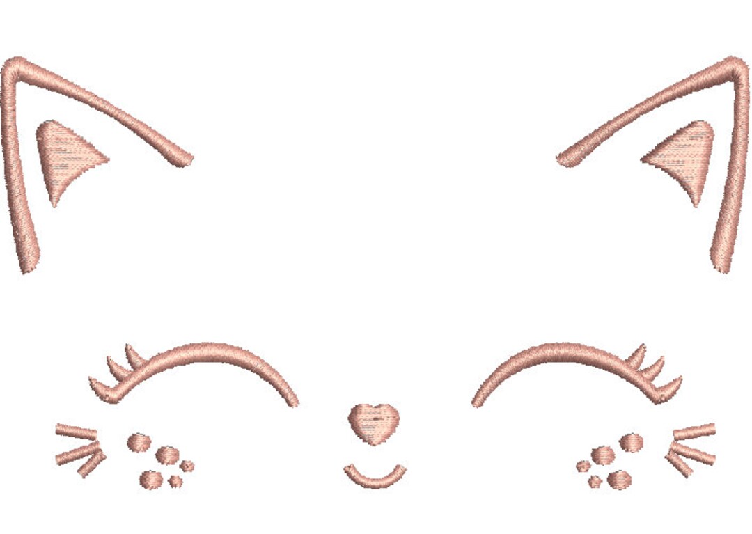 Cat Face Machine Embroidery Design, Instant Download - Etsy