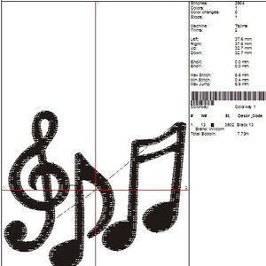Musical Notes, Music, Notes Machine Embroidery Designs, Instantly ...