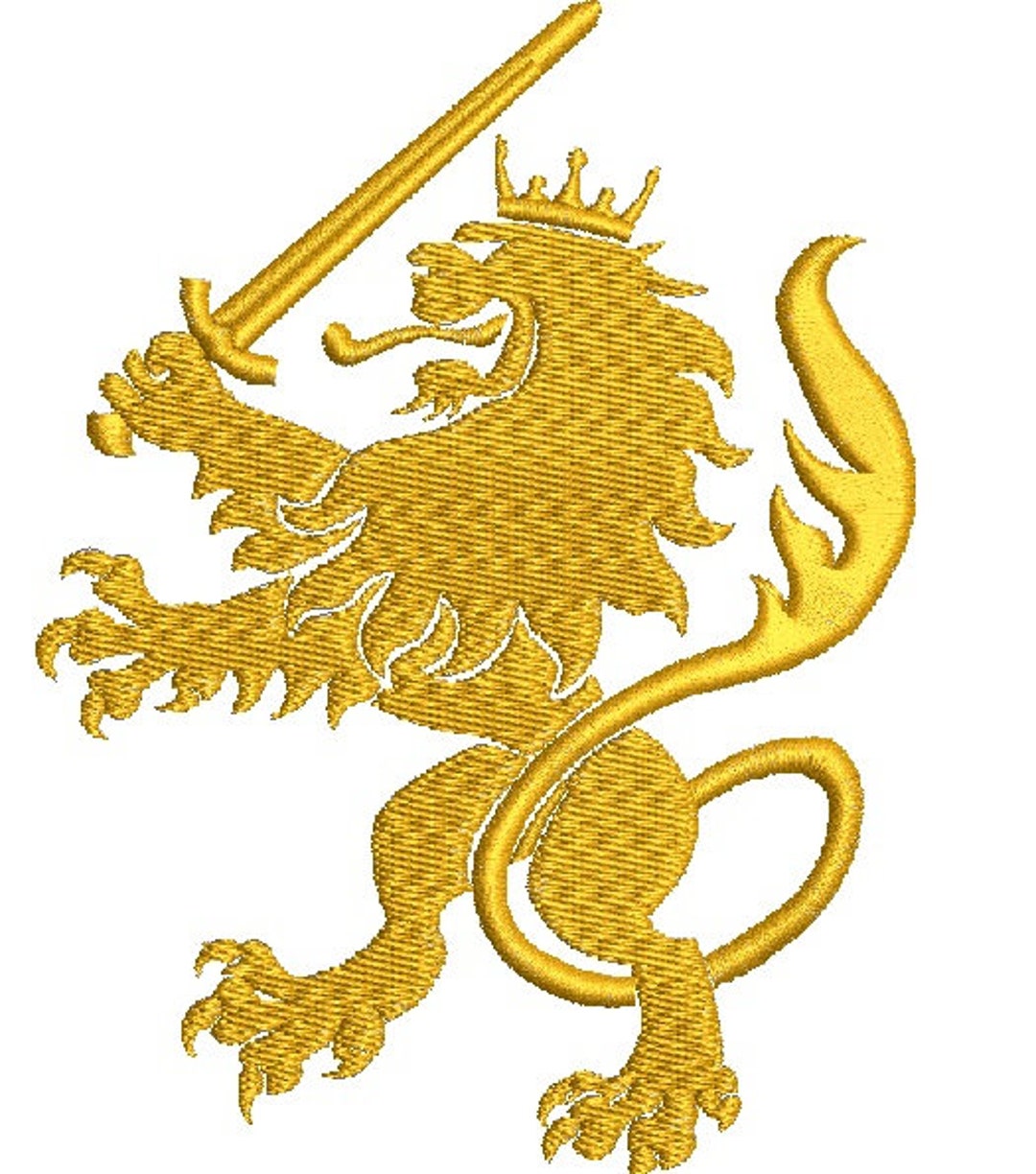 Heraldic Lion / Vintage Royal Lion Machine Embroidery Design - Etsy
