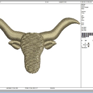 Longhorn Machine Embroidery Design, Instant Download - Etsy