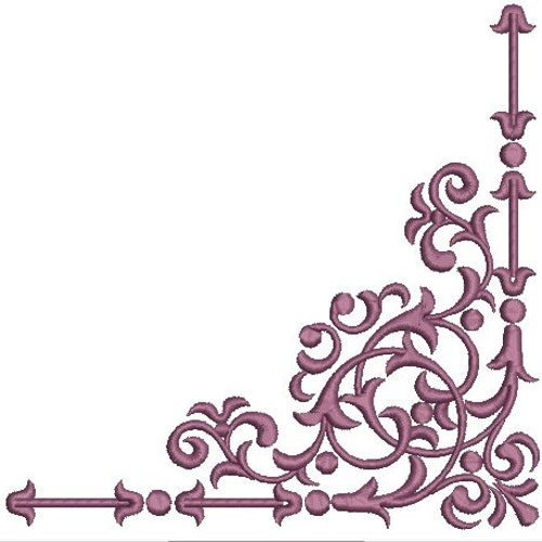 Corner Pattern Machine Embroidery Design Instantly Download | Etsy