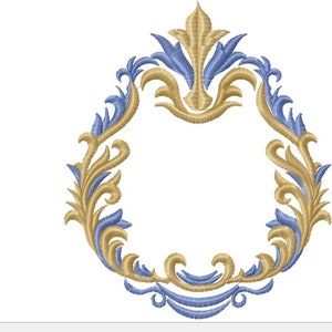 Baroque Monogram Frame Machine Embroidery Designs Instantly - Etsy