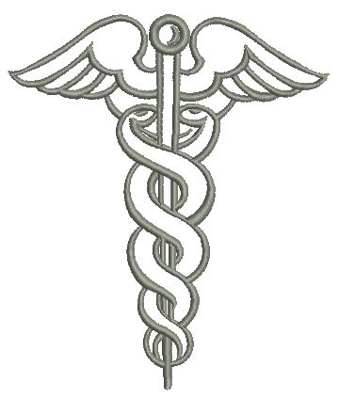 Caduceus Embroidery, Medical Pattern, Healthcare Design - Etsy