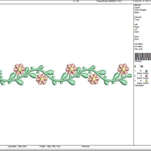 Flower Border Machine Embroidery Design - Etsy