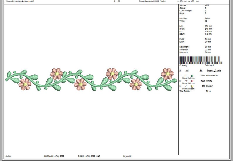 Flower Border Machine Embroidery Design - Etsy