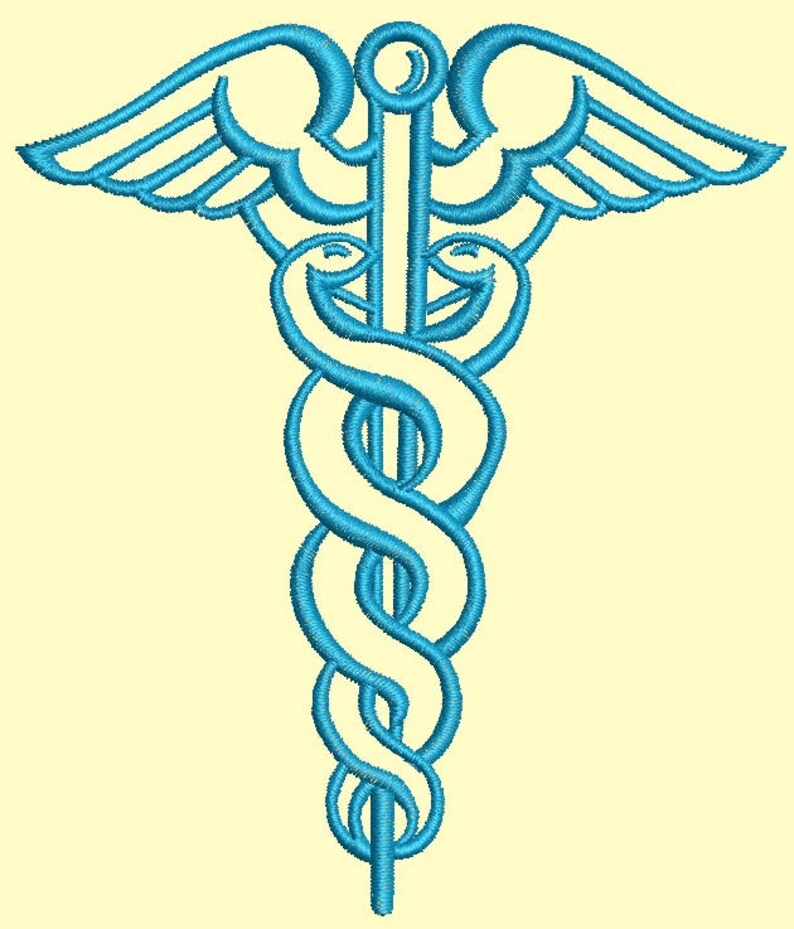 Caduceus Embroidery Medical Pattern Healthcare Design - Etsy