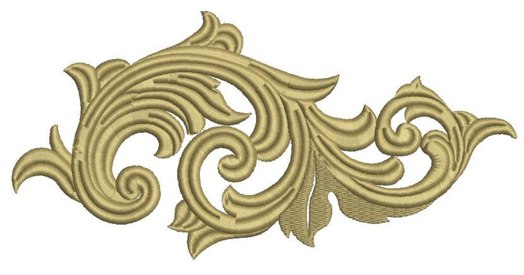 Baroque Pattern Machine Embroidery Design Instantly Download - Etsy