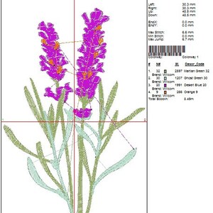 Lavender Machine Embroidery Design - Etsy