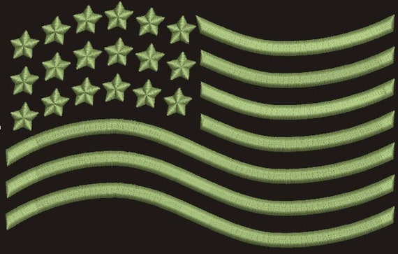 American Flag / Usa Flag One Color Embroidery Design | Etsy