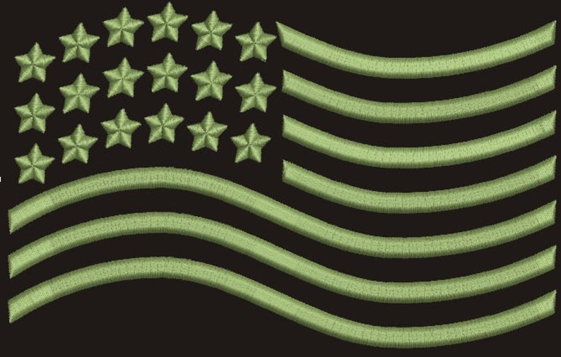 American Flag / Usa Flag One Color Embroidery Design | Etsy