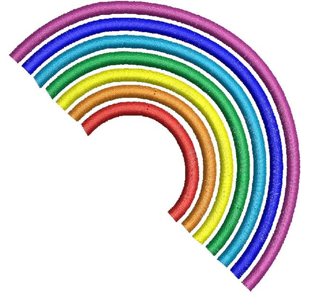 Colorful Rainbow Machine Embroidery Designs Instantly - Etsy