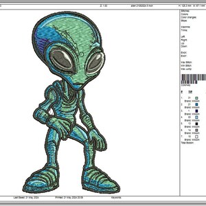 Alien Machine Embroidery Designs, Instantly Download - Etsy