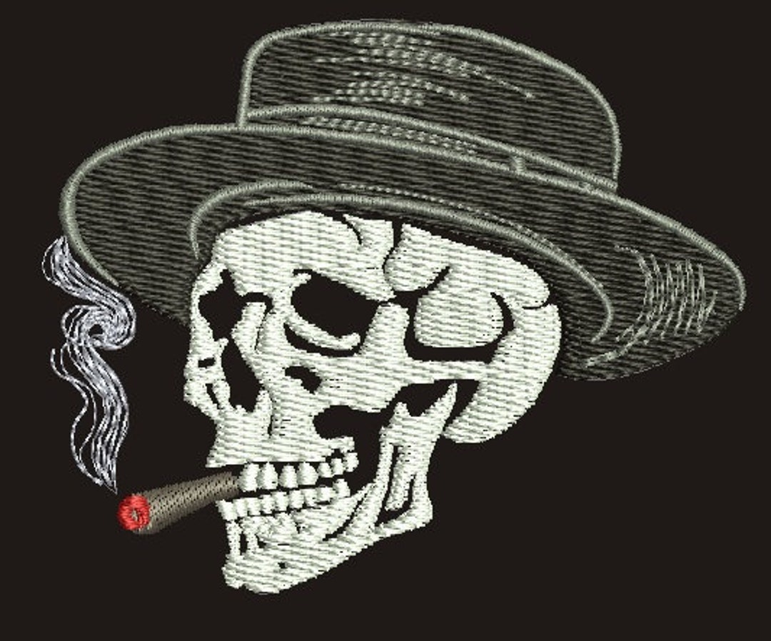 Skull Machine Embroidery Design - Etsy
