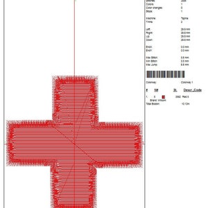 Red Cross Embroidery, Medical Pattern, Healthcare Design - Etsy