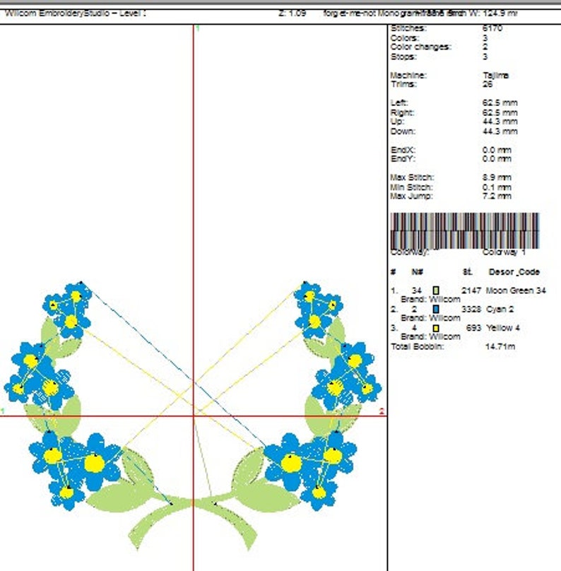 Forget-me-not Monogram Frame Machine Embroidery Design - Etsy