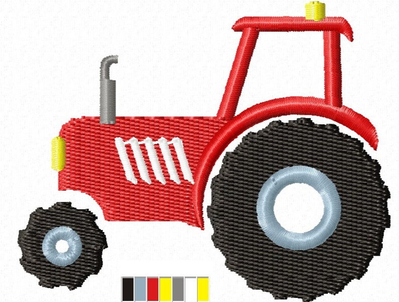 Red Tractor Machine Embroidery Design Instantly Download - Etsy