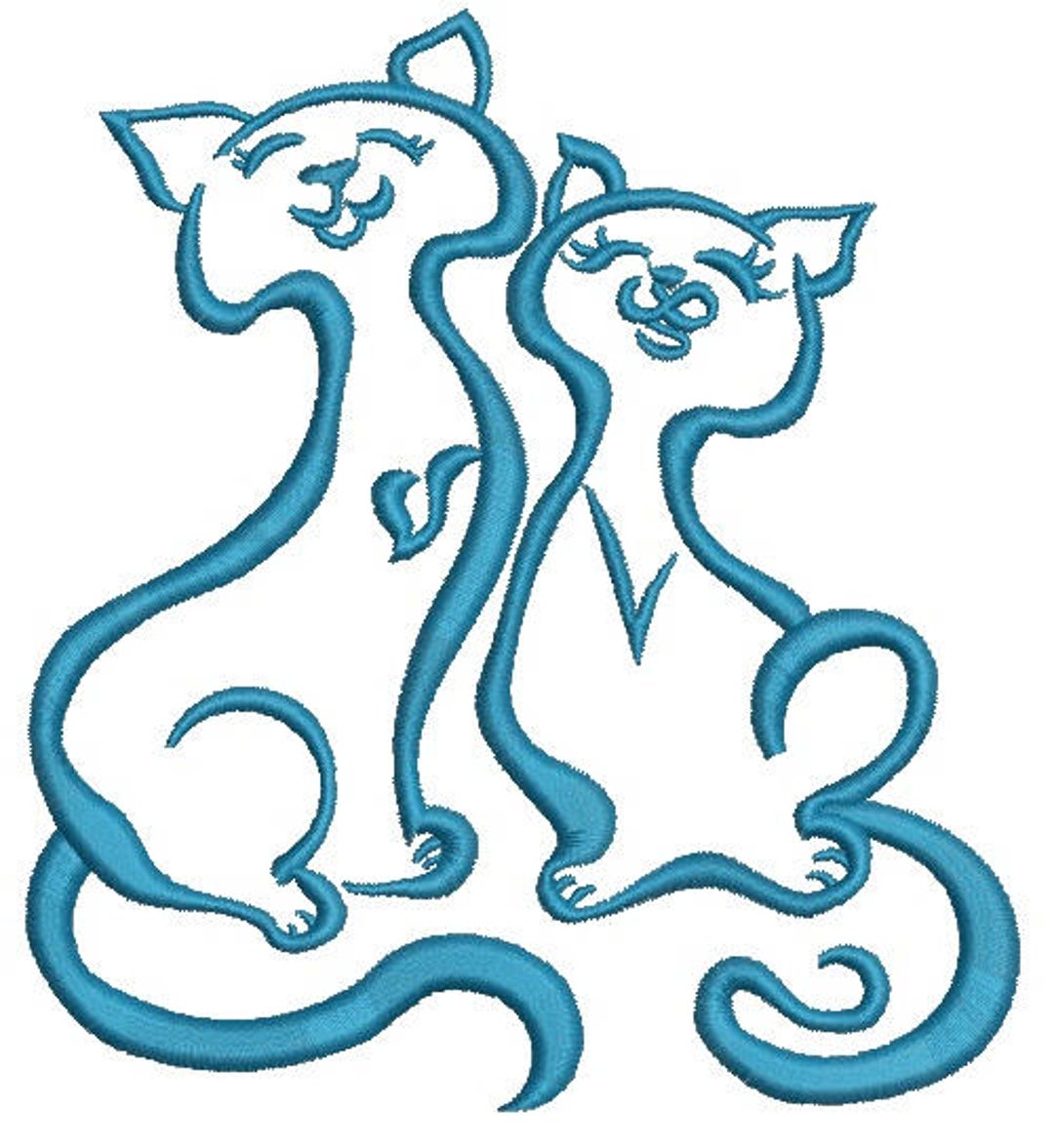 Sweet Couple of Cats Machine Embroidery Design Instant Download - Etsy