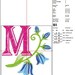Blue Bell Flowers Font / Monogram Alphabet Machine Embroidery Design ...