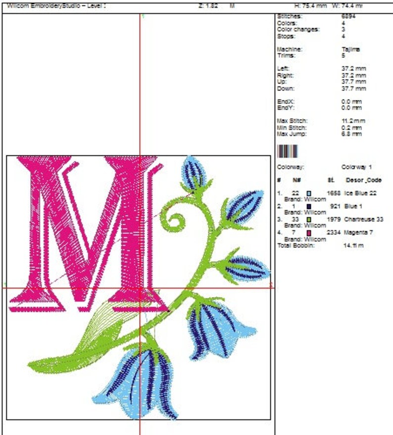 Blue Bell Flowers Font / Monogram Alphabet Machine Embroidery - Etsy