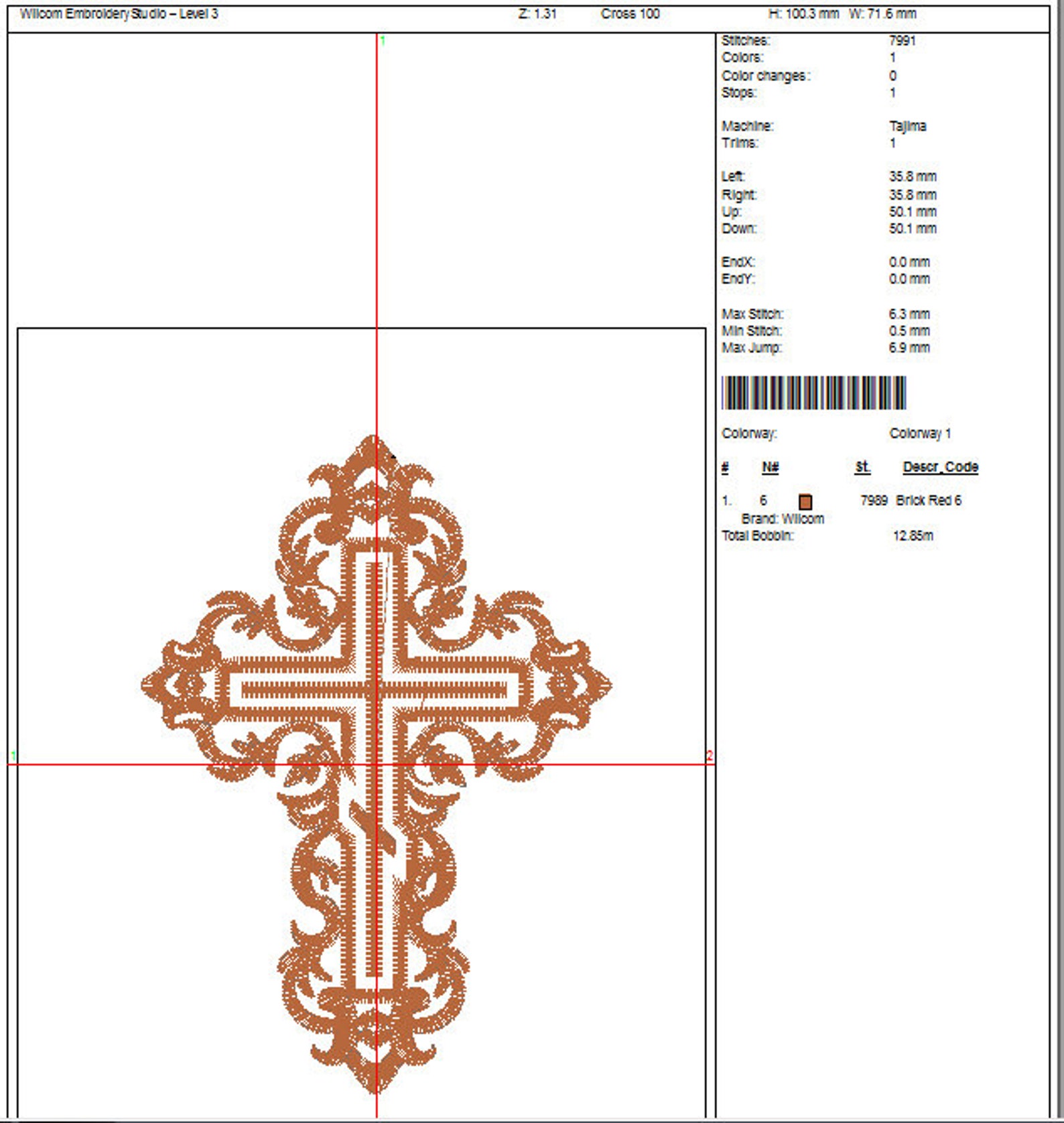 Cross Machine Embroidery Design - Etsy