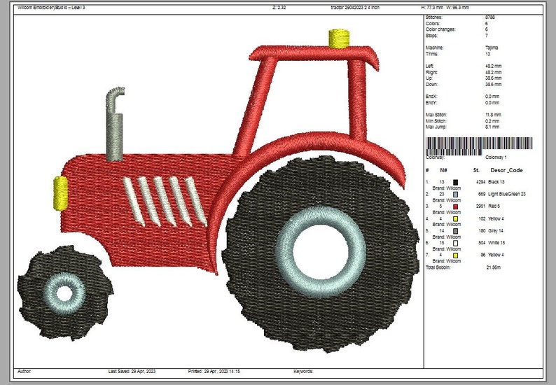 Red Tractor Machine Embroidery Design Instantly Download - Etsy
