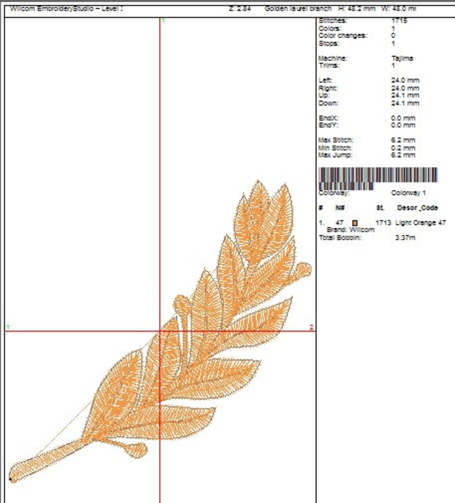 Golden Laurel Branch Machine Embroidery Design - Etsy