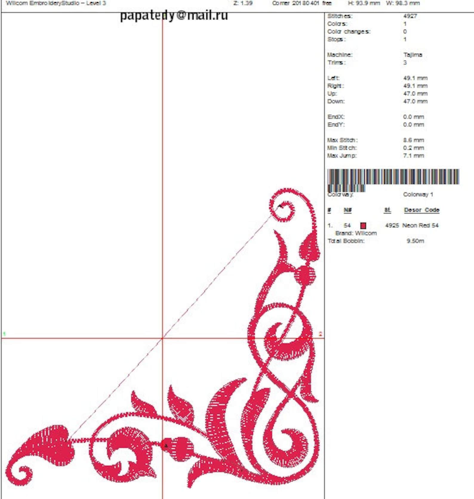 Corner / Pattern Machine Embroidery Design Instantly | Etsy