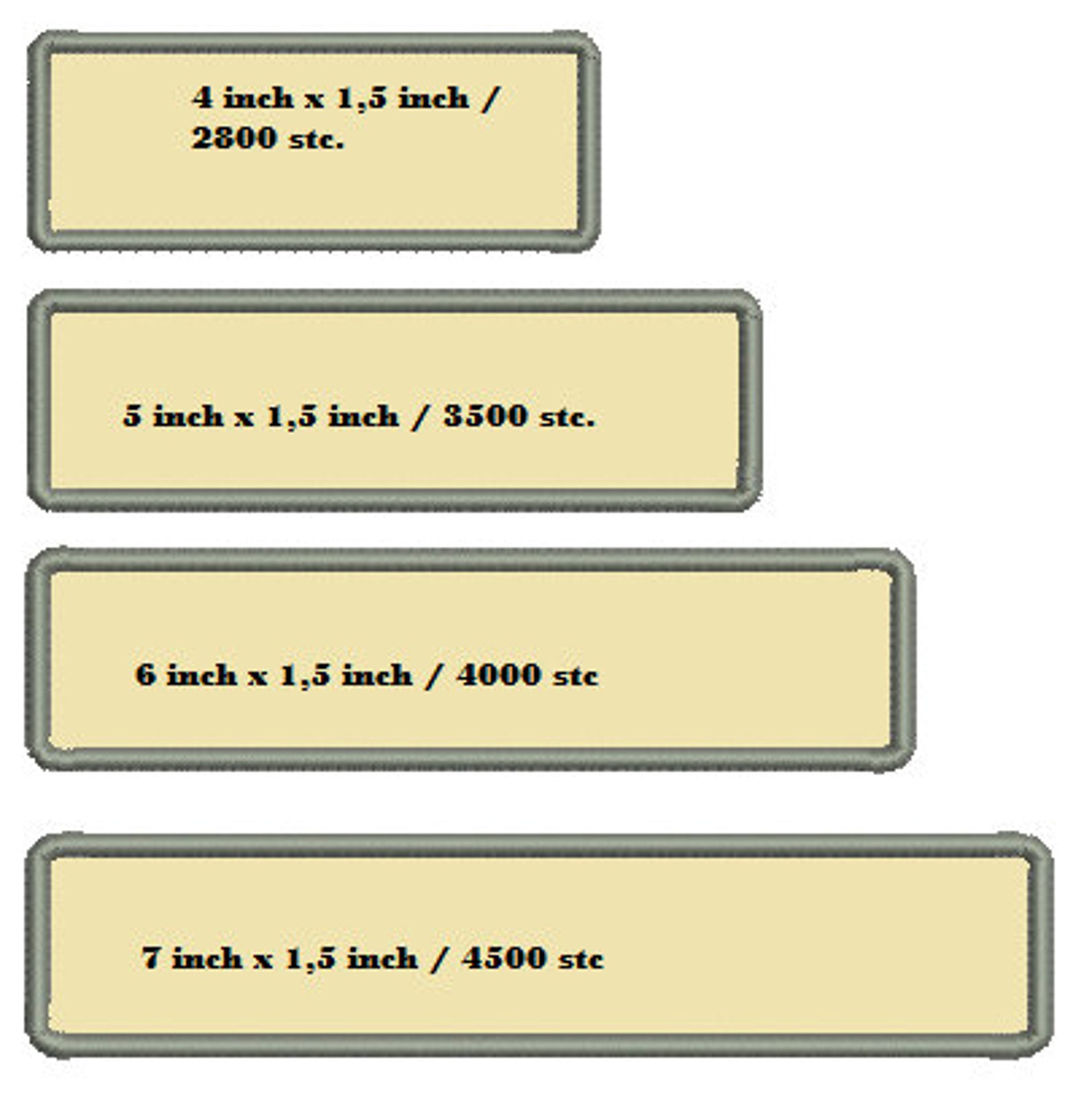 Name Patch Border Design Satin Stitch Rounded Corners Applique patch ...