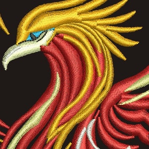 Red Gold Fire Phoenix Machine Embroidery Design, Instantly Download - Etsy