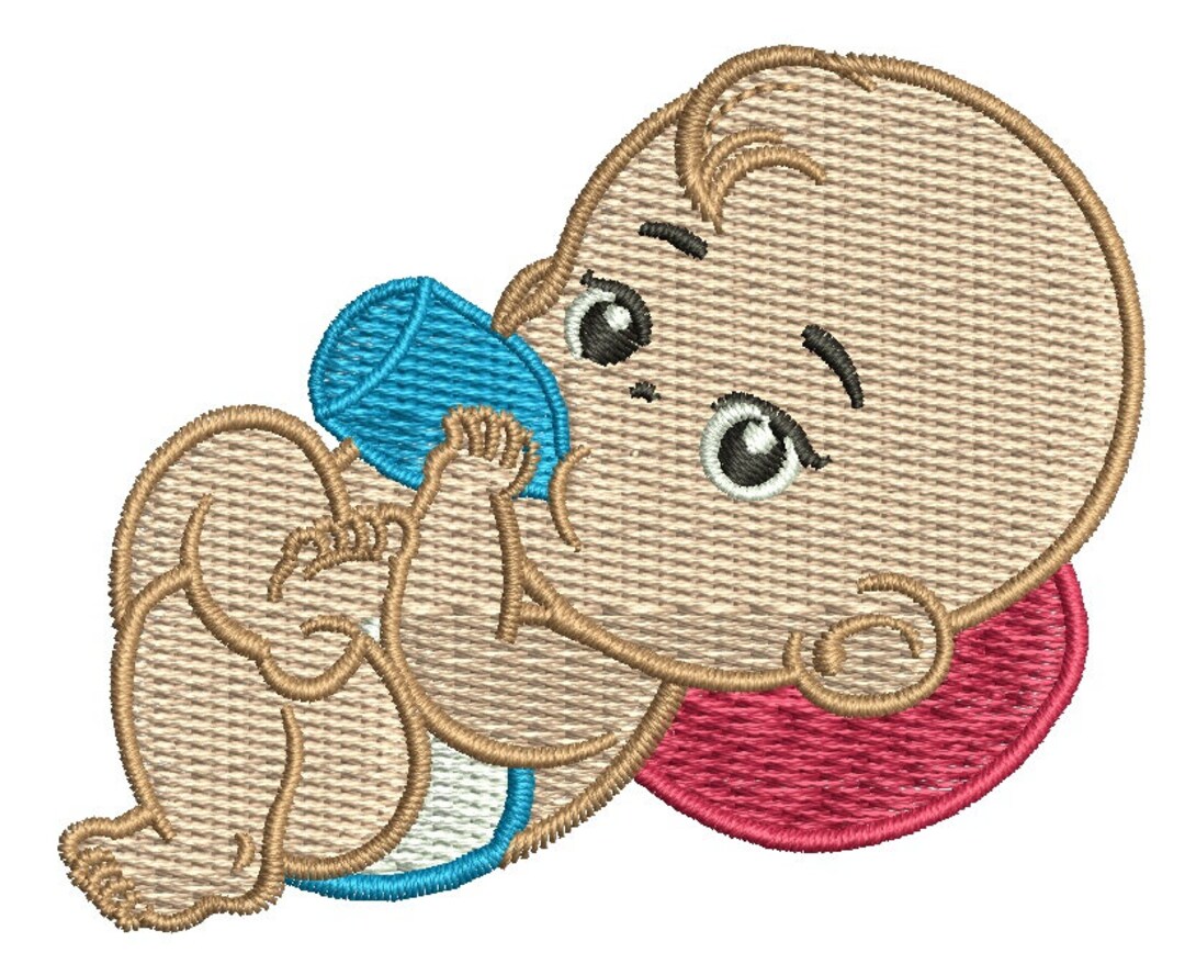 Baby With a Bottlemachine Embroidery Design - Etsy