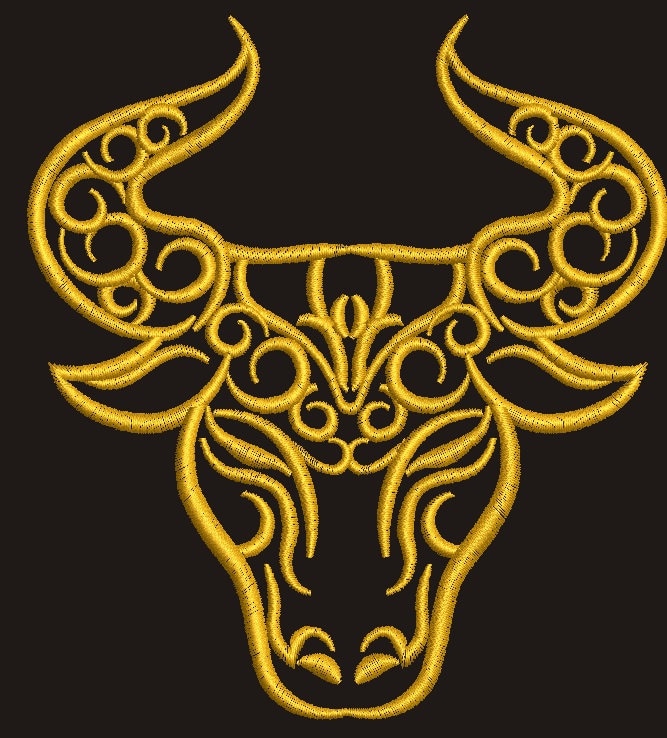 Golden Taurus Machine Embroidery Design Instant Download - Etsy