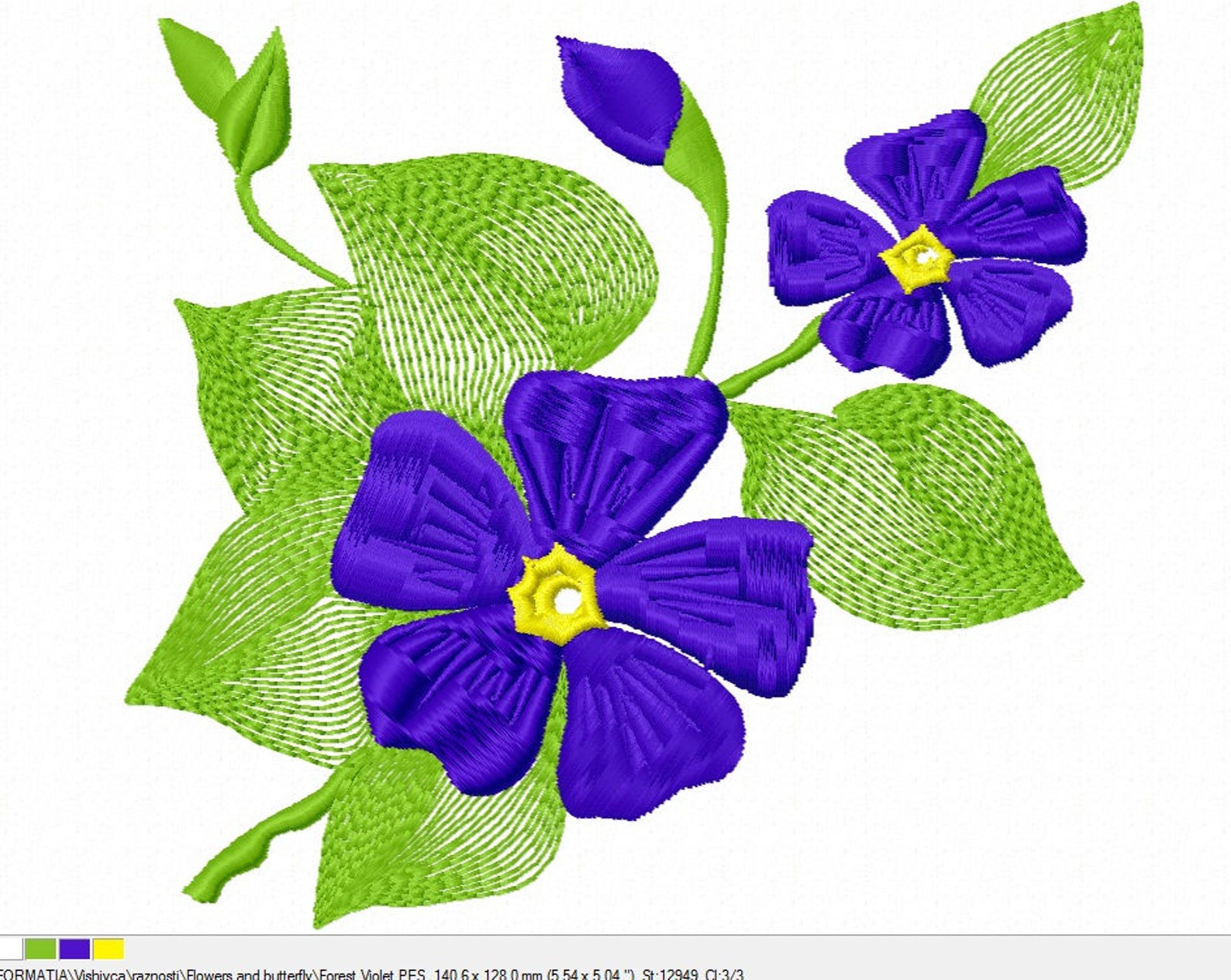 Forest Violet Machine Embroidery Design | Etsy