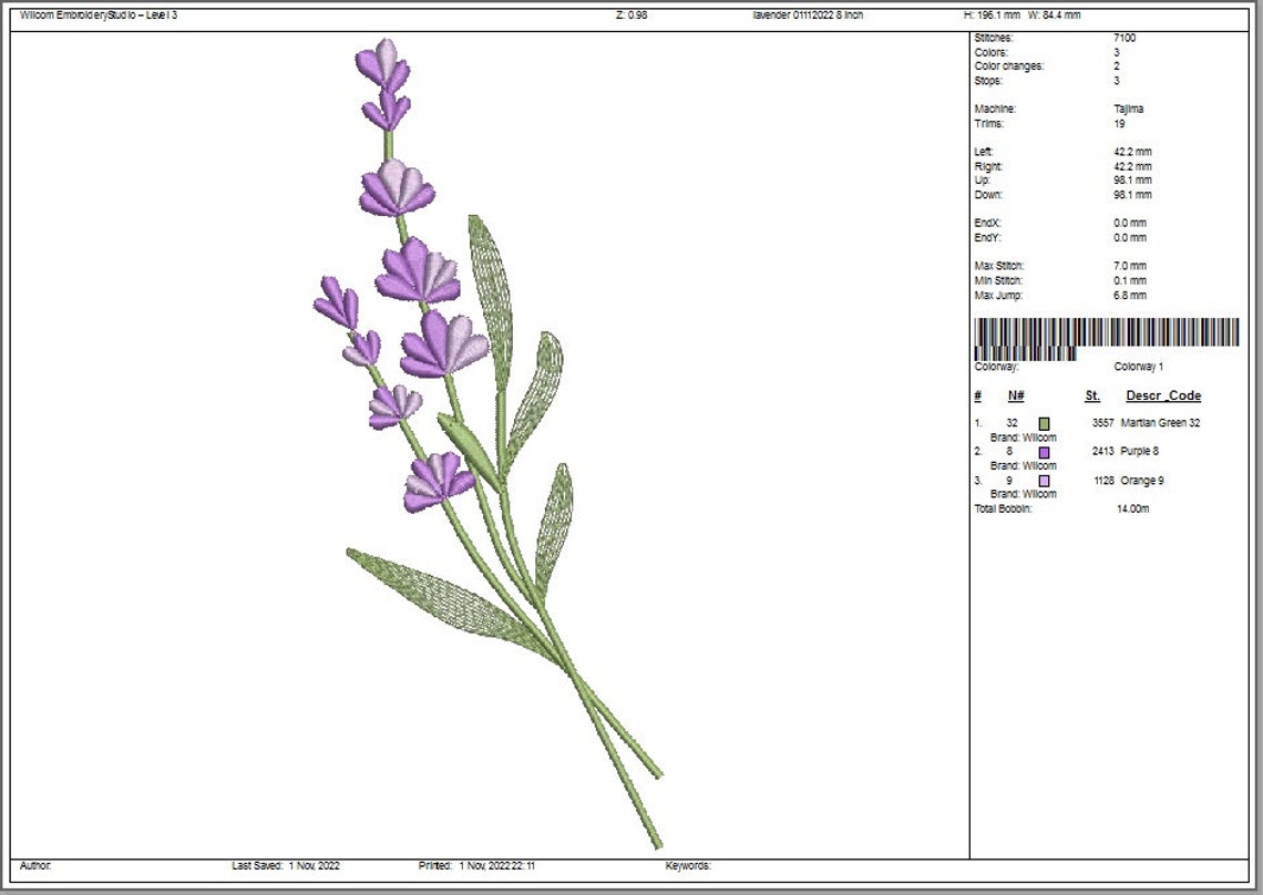 Lavender Machine Embroidery Design - Etsy