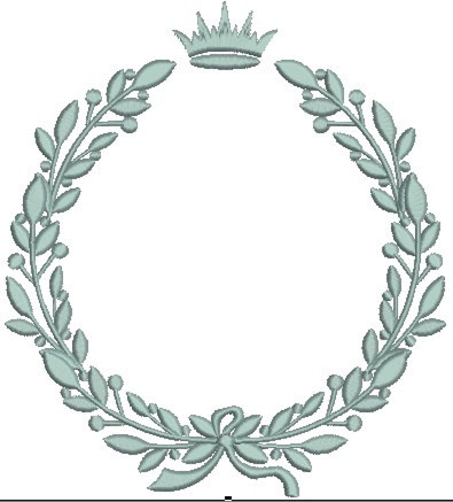 Laurel Wreath and Small Crown / Monogram Frame Embroidery - Etsy