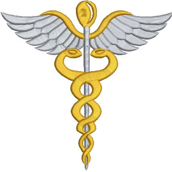 Caduceus With Stethoscope Embroidery - Etsy